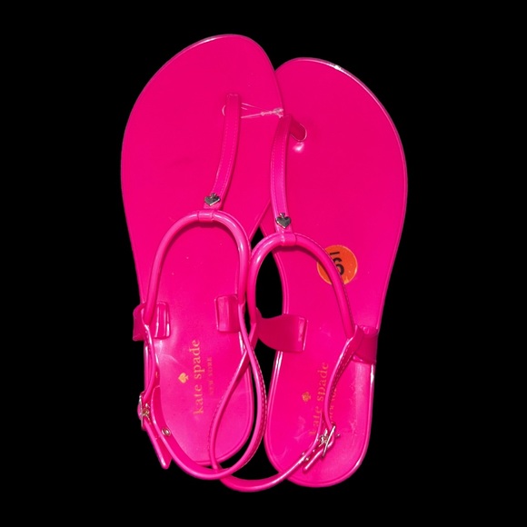 kate spade | Shoes | Kate Spade Neon Pink Jelly Thong Sandals New ...